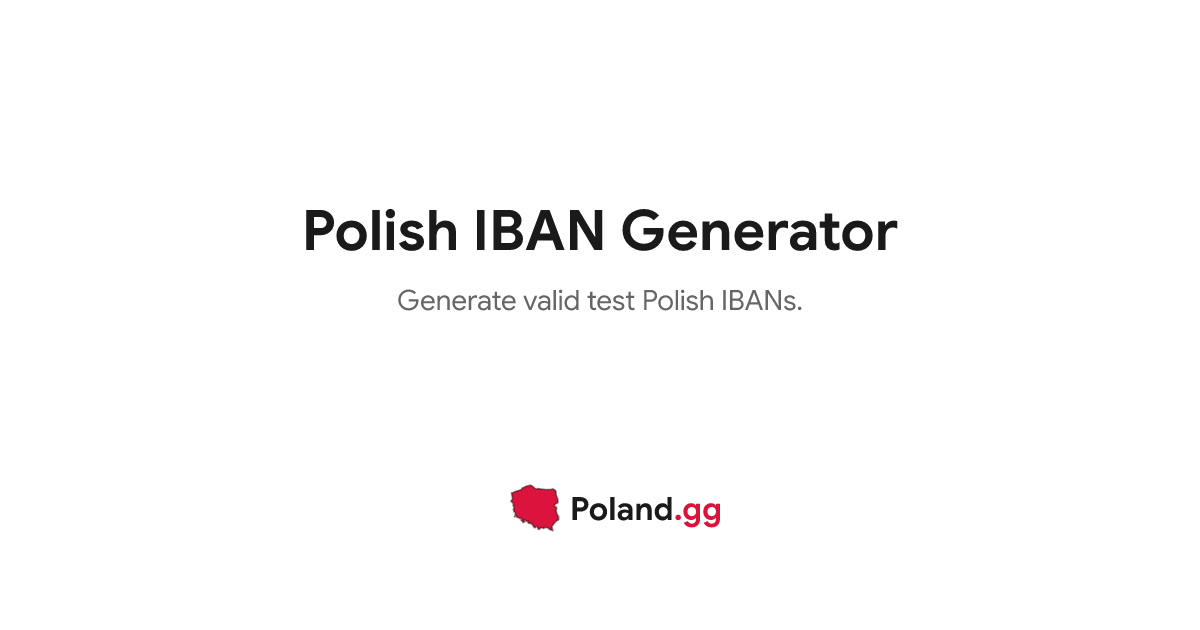 Polish IBAN Generator: Format, Example & Calculator